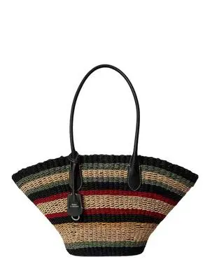 Polo Ralph Lauren Striped Raffia Tote Bag - Neutrals