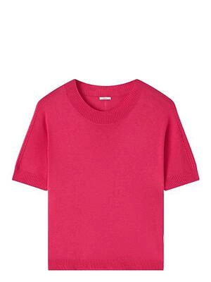 JOSEPH Jana Round-neck Silk Top - Fuchsia