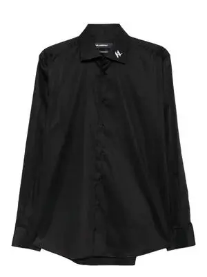 Karl Lagerfeld Logo-embroidered Long-sleeve Shirt - Black