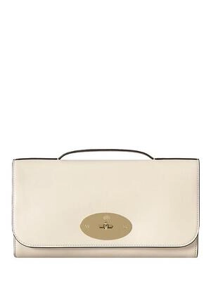 Mulberry Lily Leather Clutch Bag With Postman's Lock - Eggshell