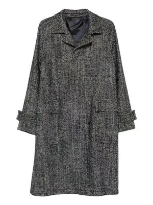 Tagliatore Herringbone Pattern Button-fastening Coat - Blue