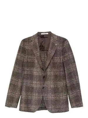 Tagliatore Check-pattern Jacket - Brown