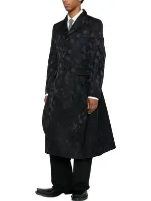 Comme Des Garçons Camouflage Jacquard Coat - Black