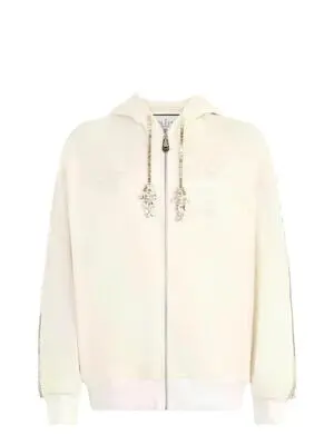 Philipp Plein Embellished Zip-up Hoodie - Neutrals
