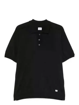 C.P. COMPANY Boston Logo-patch Knitted Polo Shirt