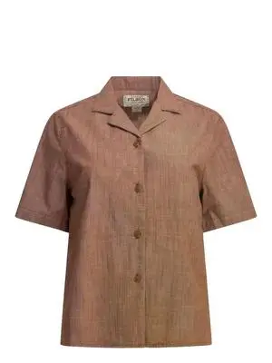Filson Short-sleeve Cotton Shirt With Slub Texture - Red