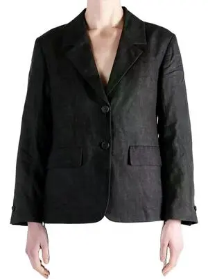 MARGARET HOWELL Notch Lapel Flap Pocket Jacket - Black