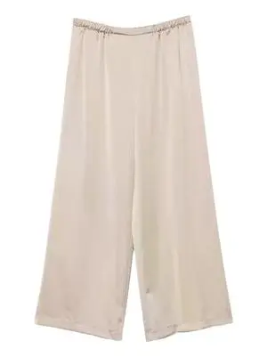 Imperial Satin Finish Wide-leg Trousers - Neutrals
