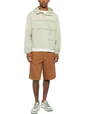 REPLAY Cotton Logo Patch Shorts - Brown