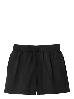 Burberry Nylon Drawcord Shorts With Equestrian Knight Design - Black