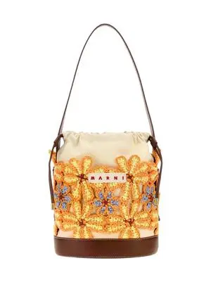 Marni Crochet Flower Bucket Bag - Orange