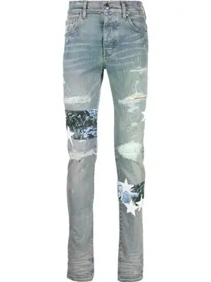 Amiri Star Patch Skinny Jeans - Blue