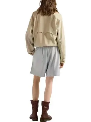 Prada Nappa Leather Blouson Jacket - Neutrals