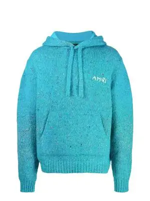 Amiri Knitted Logo Hoodie - Blue