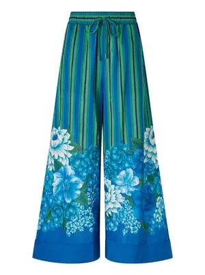 ALEMAIS Margo Printed Organic Cotton-voile Wide-leg Pants - Multi