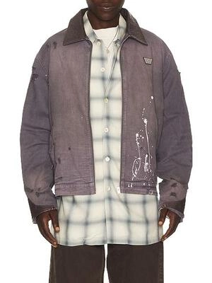 MISBHV Paint Splatter Canvas Work Jacket - Graphite