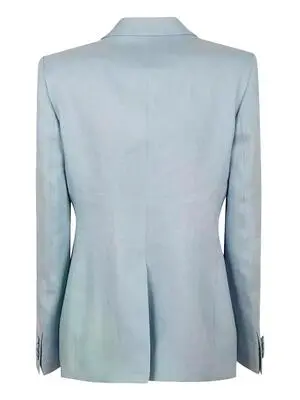 Tagliatore Double-breasted Linen Jacket - Blue
