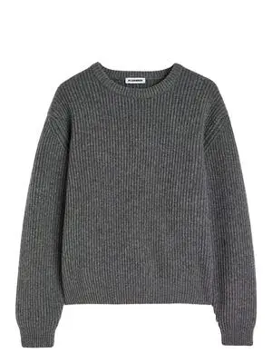 JIL SANDER Rib-knit Wool Sweater - Grey