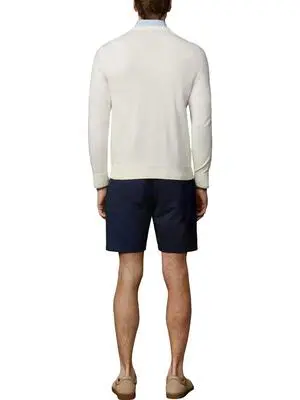 HACKETT LONDON V-neck Embroidered-logo Sweater - Neutrals