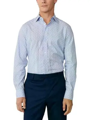 HACKETT  Diamond-embroidered Striped Shirt - Blue