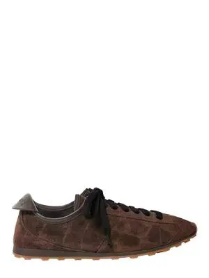 Jacquemus The Tennis Croc-effect Suede Sneakers - Brown