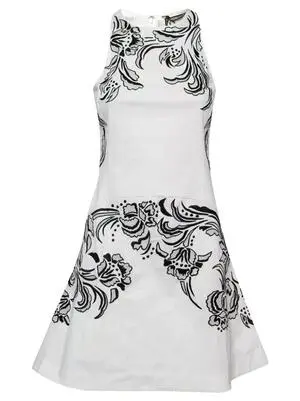 Roberto Cavalli Floral Sleeveless Mini Dress - White