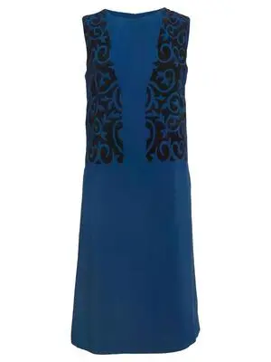 Etro Sleeveless Embroidered Panel Dress - Blue