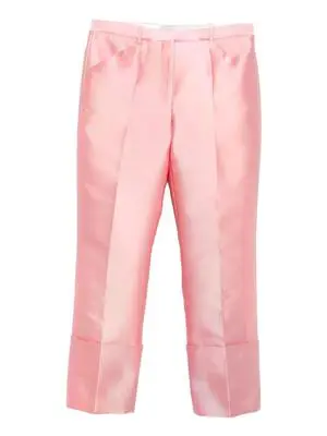 Calvin Klein Satin-finish Turn-up Cuff Trousers - Pink