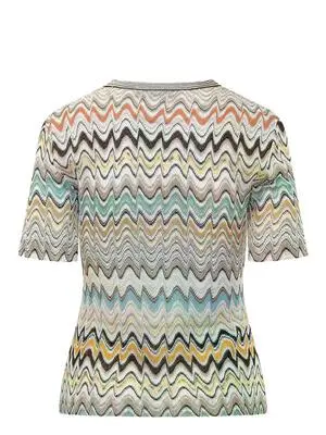 Missoni Zigzag V-neck Knitted Top - Neutrals