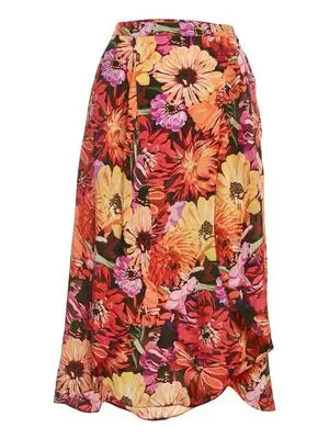Stella McCartney Floral-print Midi Skirt - Orange