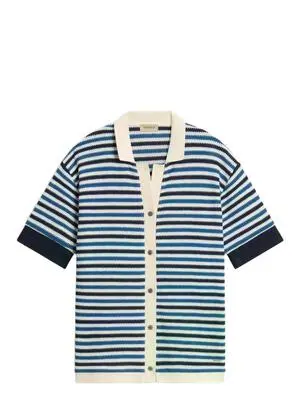 Woolrich Striped Crochet-effect Shirt - Blue