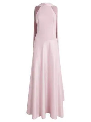 Solace London Draped Halterneck Gown - Pink