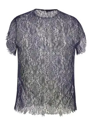 PAULINE DUJANCOURT Embroidered Lace T-shirt - Blue