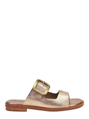 FRAU Buckled Laminated-leather Sandals - Gold