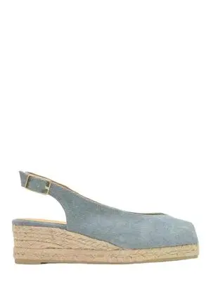 CastaÑer Castañer Dosalia Peep-Toe Canvas Espadrilles Blue