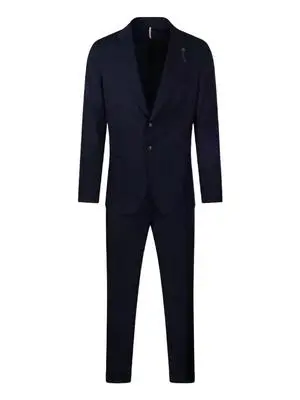 SANTANIELLO Pleated-detail Buttoned Suit - Blue