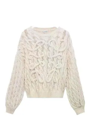 Loewe Anagram Cable Knit Sweater - Neutrals