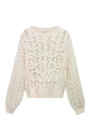 Loewe Anagram Cable Knit Sweater - Neutrals