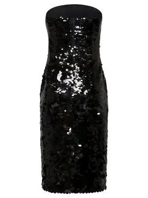 Alex Perry Sequin-embellished Strapless Dress - Black