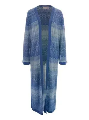 MC2 SAINT BARTH Tonia Chevron-knit Cardigan - Blue