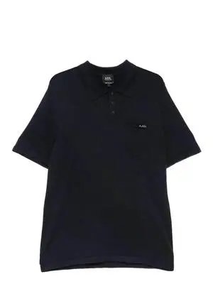 A.p.c. Gide Logo-embroidered Chest-pocket Polo Shirt - Blue