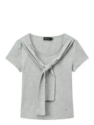 TOUT A COUP Tie-Detail T-Shirt