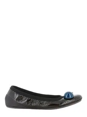DOVE NUOTANO GLI SQUALI Embellished Patent Leather Ballet Flats - Brown