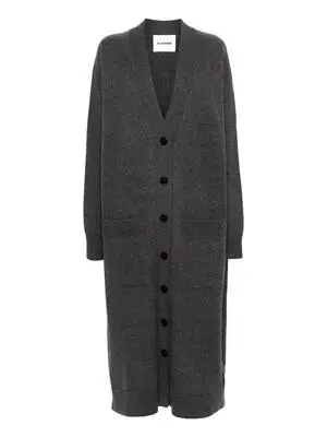JIL SANDER V-neck Wool Cardigan - Grey