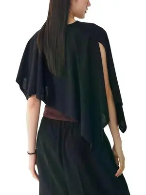 STUDIO TOMBOY Asymmetric-hem Cape - Black