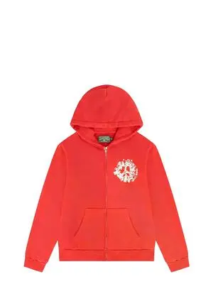 DENIM TEARS Logo-print Zip-up Hoodie - Red