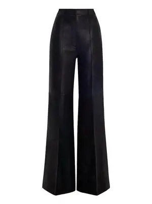 Adam Lippes Leather Trousers - Black