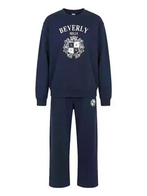 SPORTY & RICH Wide Logo-print Track Pants - Blue