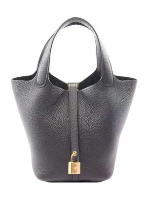 Hermès Hermès Taurillon Clemence Leather Picotin Lock Tote Bag Black