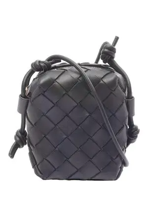Bottega Veneta 2020s Micro Intrecciato Crossbody Bag - Black